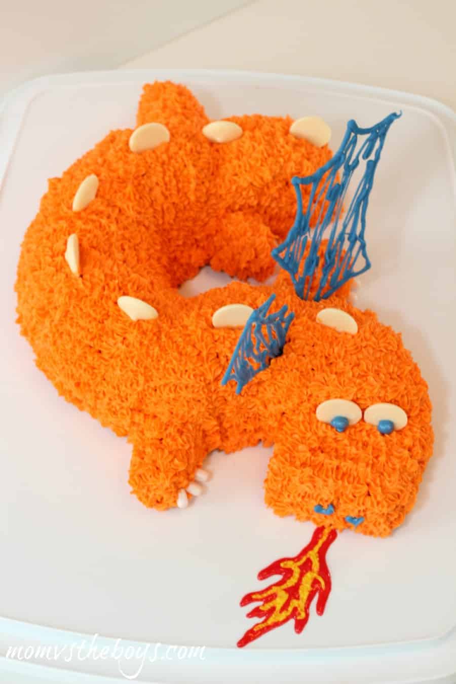 Easy Fire Breathing Dragon Cake - Mom vs the Boys