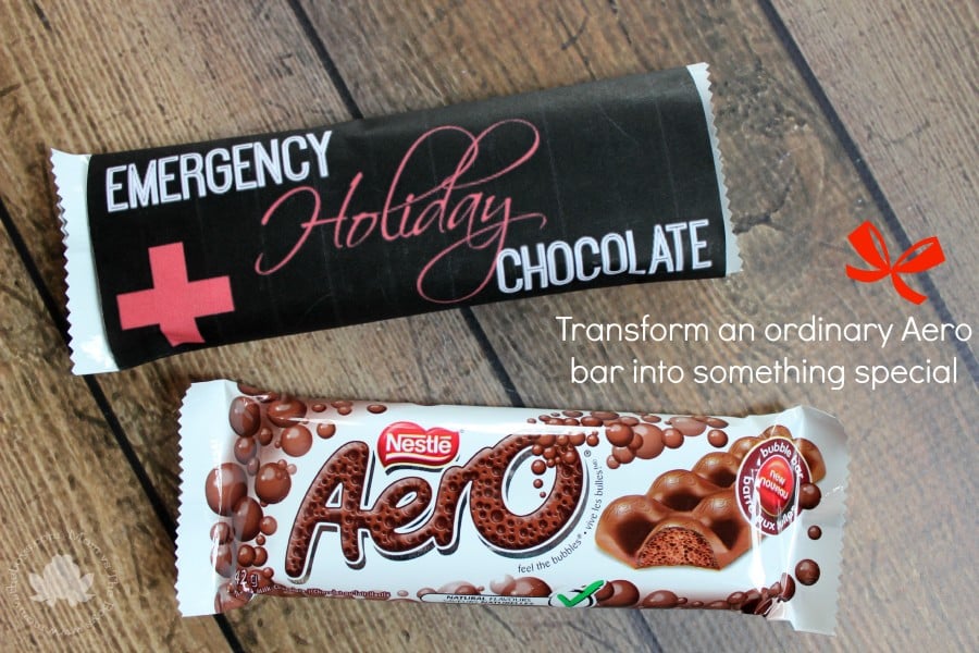 Emergency Holiday Chocolate Bar Wrappers - Free Printable