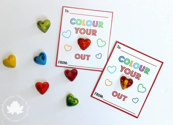 Heart Shaped Crayon Valentines