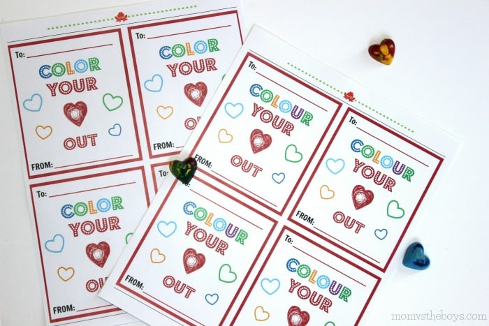 Heart Shaped Crayon Valentines