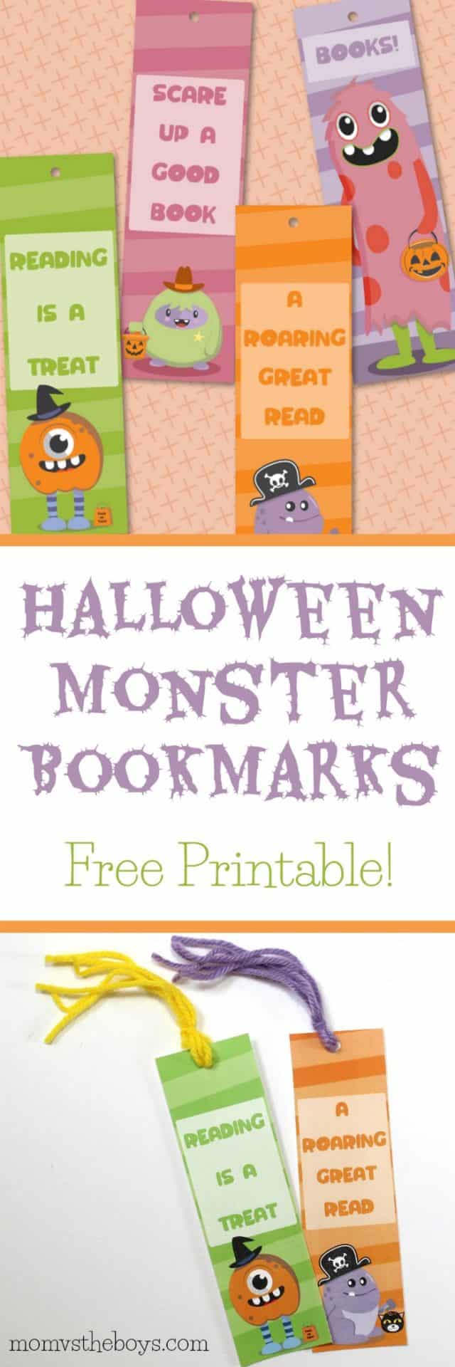 Halloween Monster Bookmarks – Mom vs the Boys