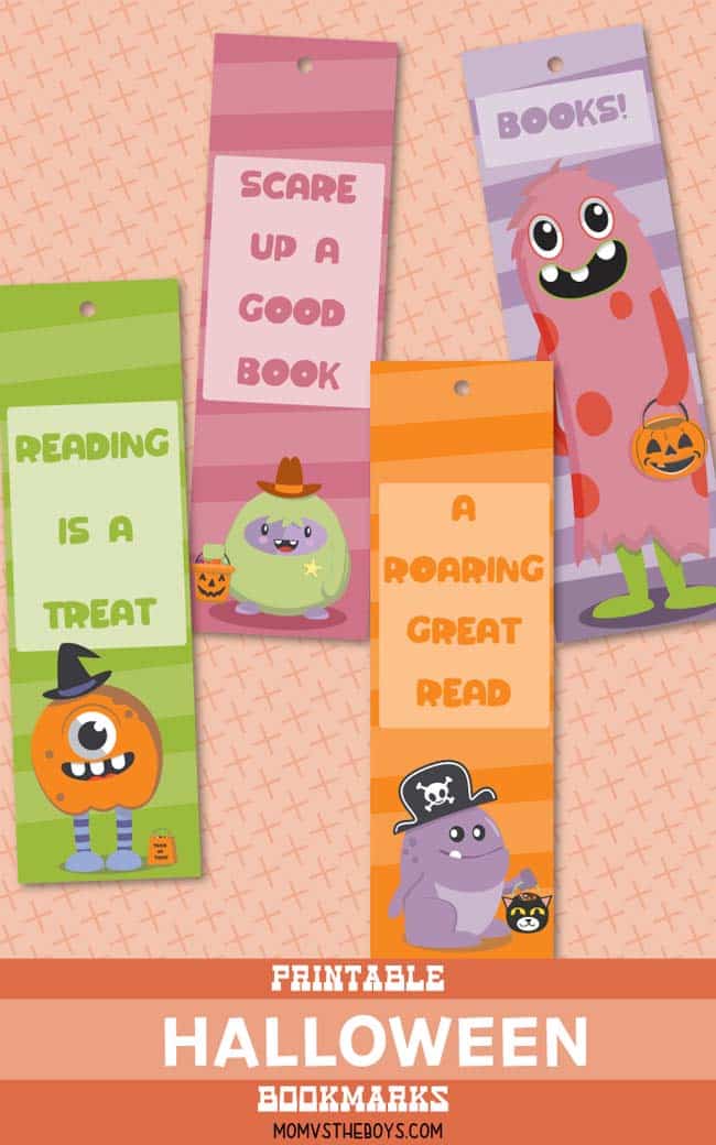Halloween Monster Bookmarks – Mom vs the Boys