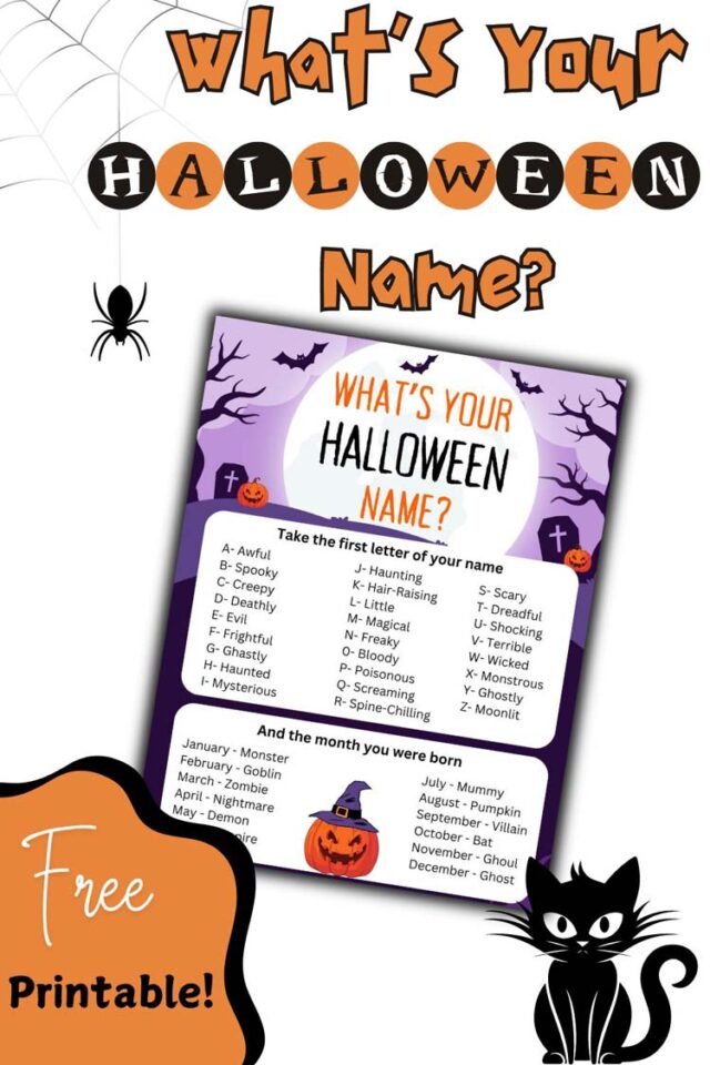 Halloween Name Generator Printable – Mom vs the Boys